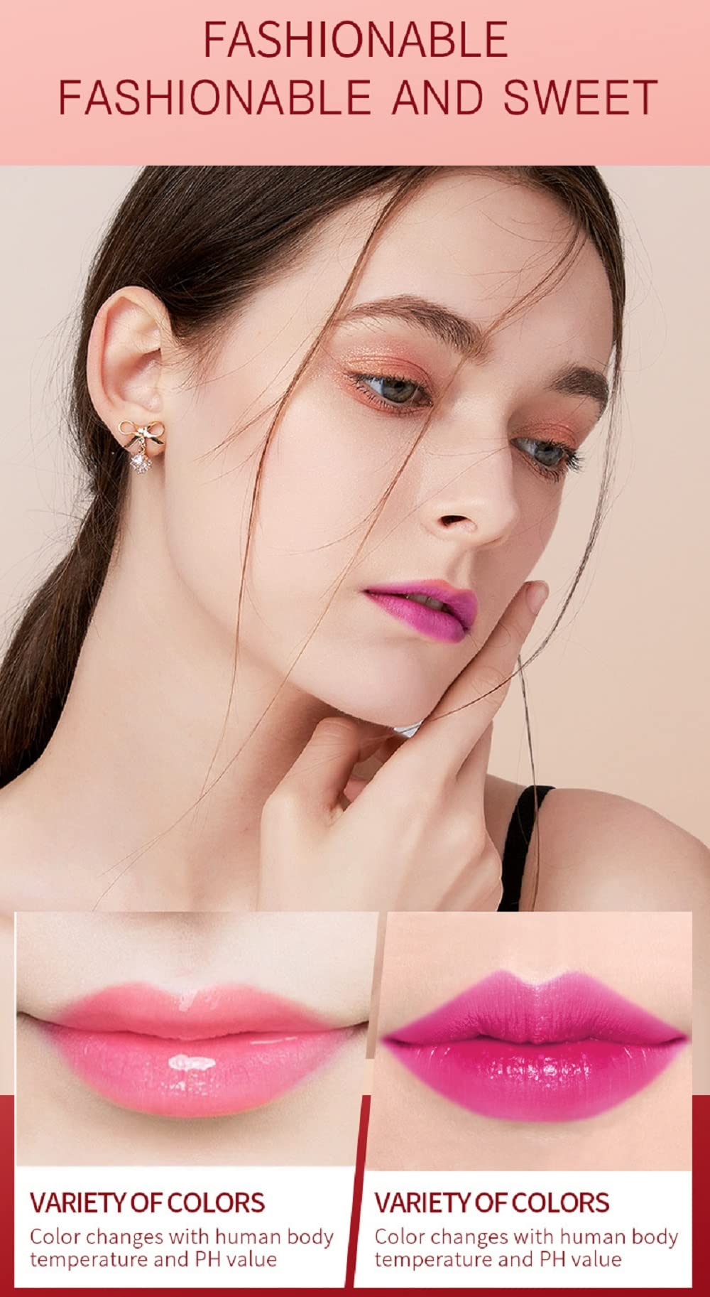Axnzp Lipstick, 3 Color Magic Temperature Changing Lips, Long Lasting Waterproof Lip Balm Gloss for Women