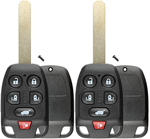 KeylessOption Keyless Entry Remote Uncut Key Blade Fob Shell Case Cover Buttons for Odyssey N5F-A04TAA (Pack of 2)