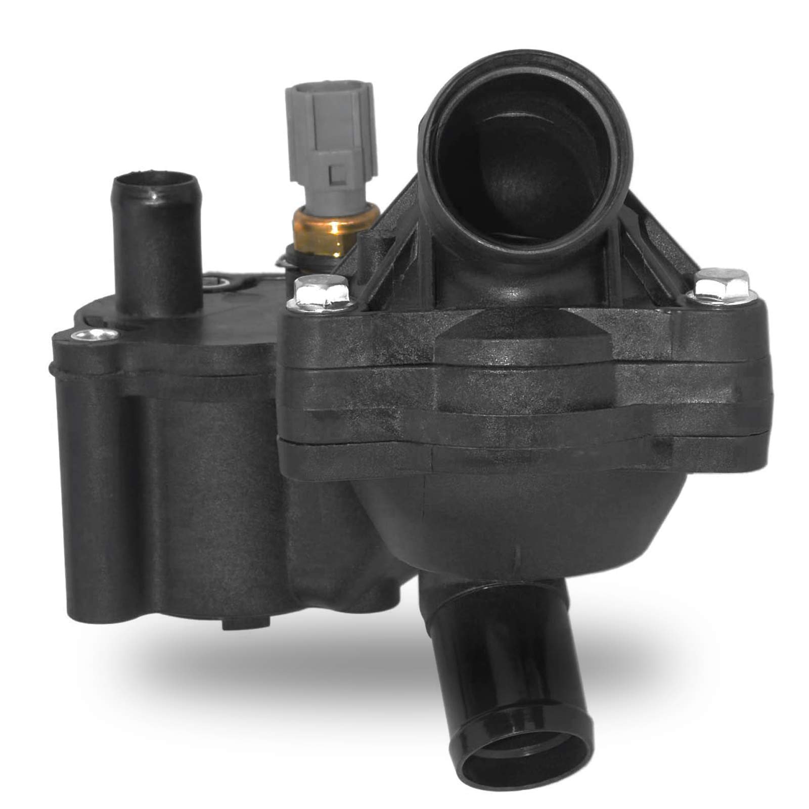 AUTOPTIM Coolant Thermostat Housing Assembly - Replacement for 2002-2010 Explorer Mercury Mountaineer (V6 4.0L) Thermostat Housing Kit with Gasket and Sensor - OEM Number 2L2Z8592AA 2L2Z8592BA