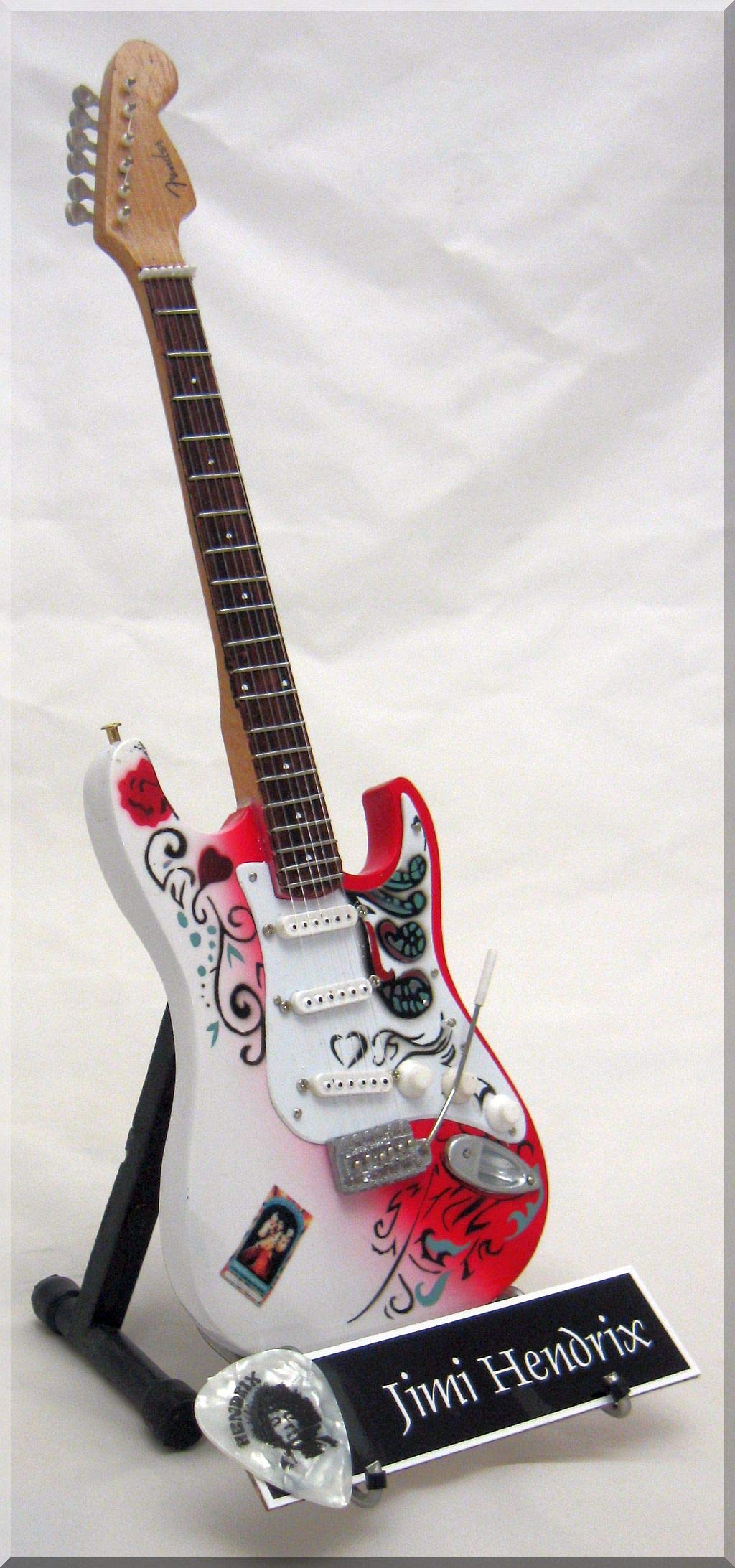 Jimi hendrix Miniature Guitar Monterey Pop w/Guitar Pick