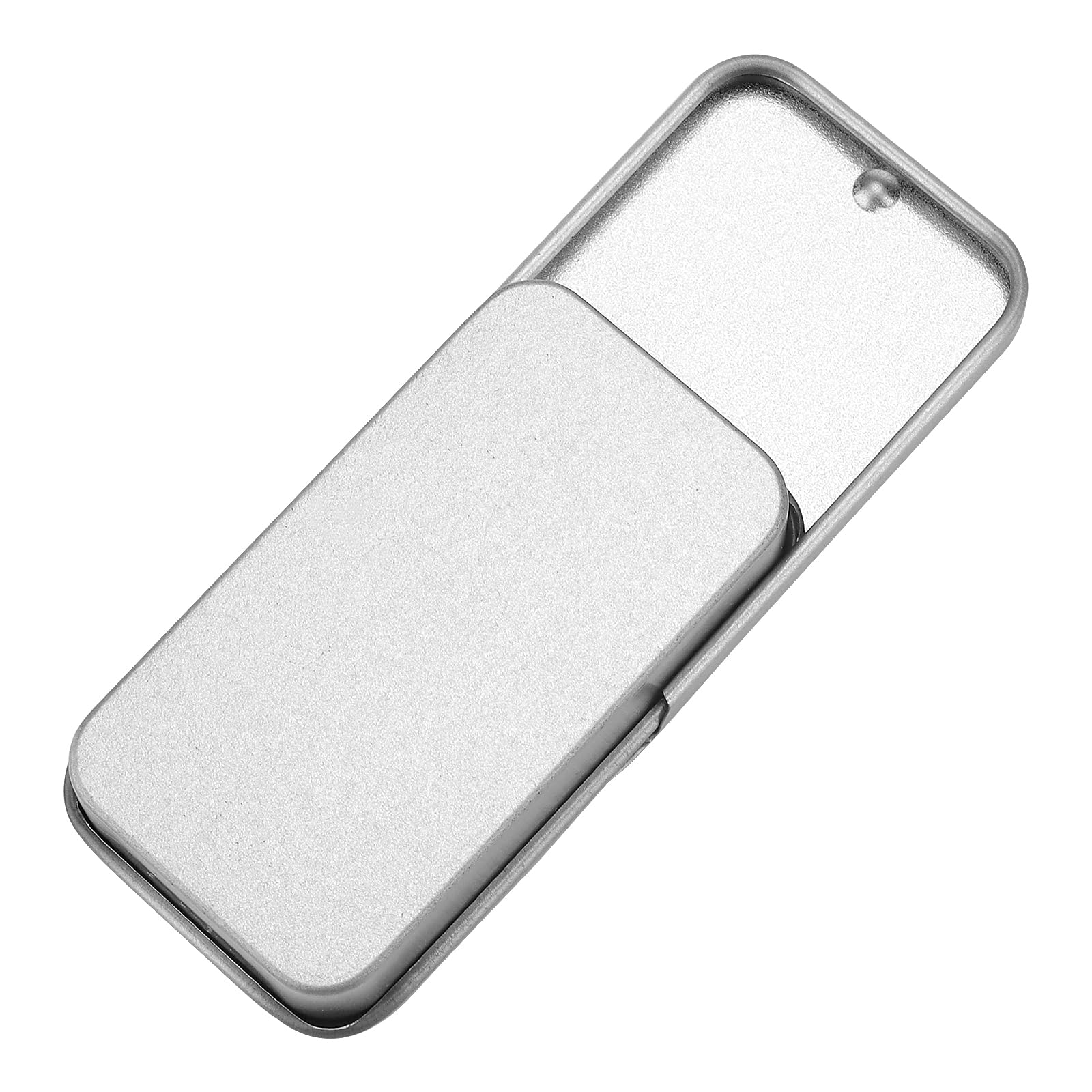 SHEUTSAN 60 PCS Metal Slide Top Tin Containers, 2.36 x 1.33 x 0.43 Inch Metal Rectangular Sliding Lid Tin Boxes, Small Slide Top Box for Candles Jewelry Crafts