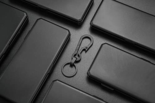 KeyUnity KM01 Titanium EDC Keychain Clip with Bottle Opener, Quick Release Carabiner Key Ring Holder for Men (PVD Black)