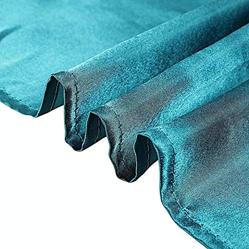 BalsaCircle 108-Inch Teal Round Satin Tablecloth Table Cover Linens for Wedding Party Catering Kitchen Dining Events Kitchen Dining