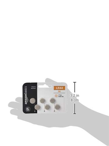 Amazon Basics 6 Pack LR44 Alkaline Button Coin Cell Battery