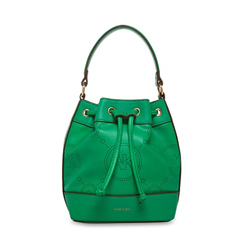 Anne Klein Womens Anne Klein Perf Ring Logo Bucket crossbody, Clover/ Clover, One Size US
