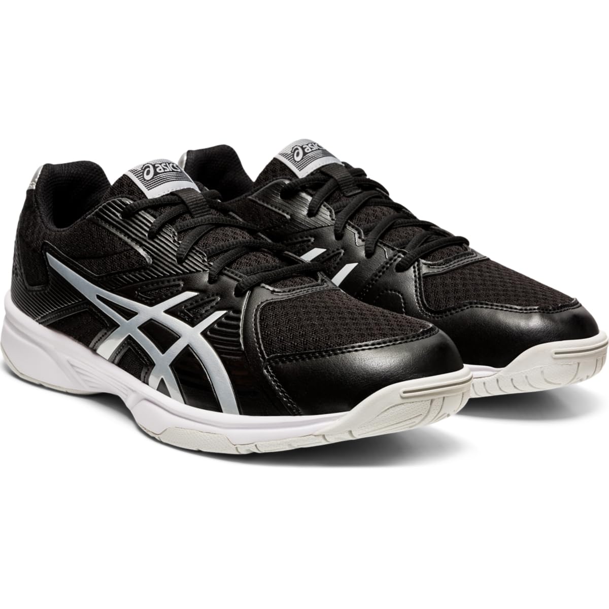 ASICS Men's Upcourt 3 Volleyball Shoes, 12.5, Black/Pure Silver