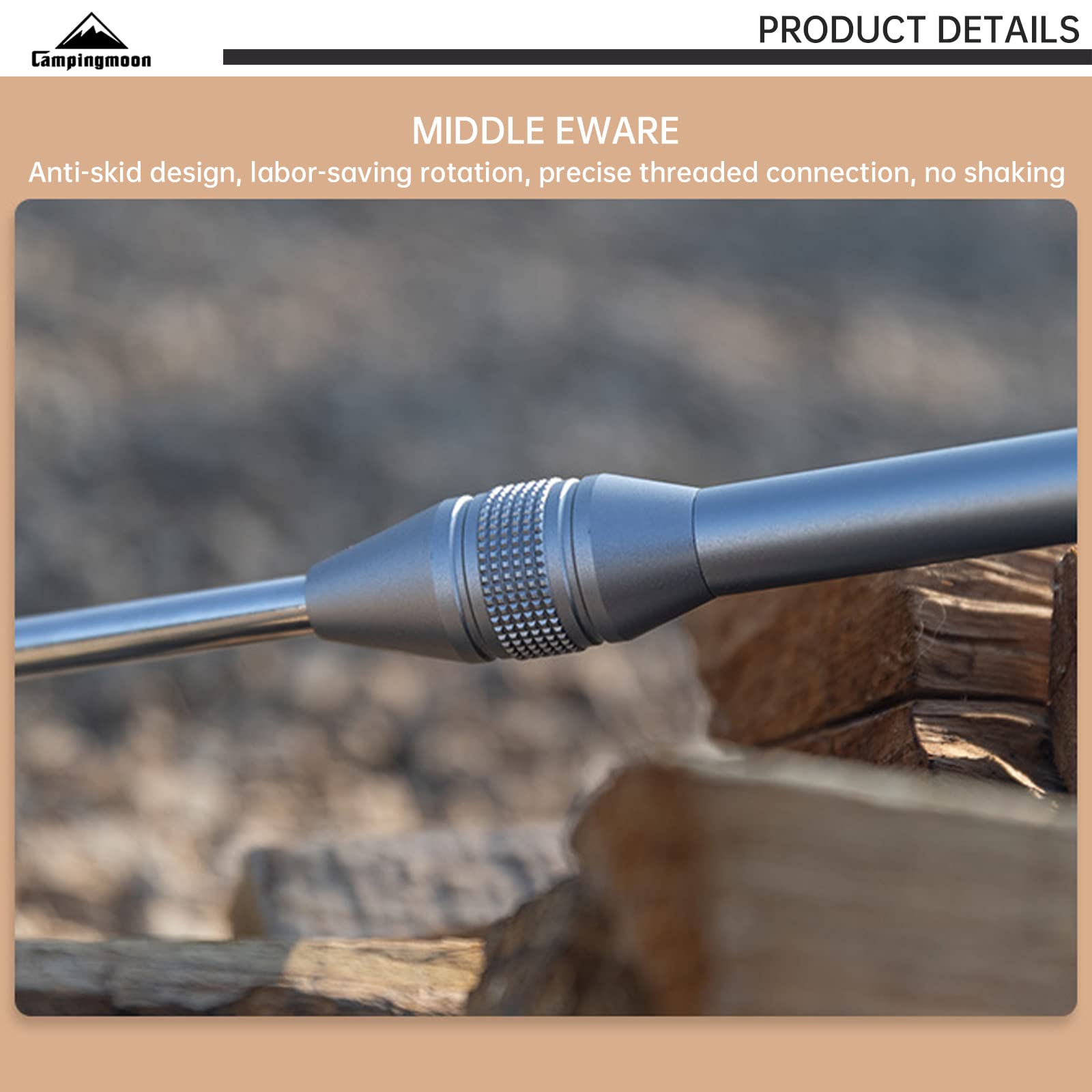 Campingmoon Pocket Bellows Fire Bellows Stainless Steel Camping Blow Fire Tube by Mouth Telescopic Campfire Tool