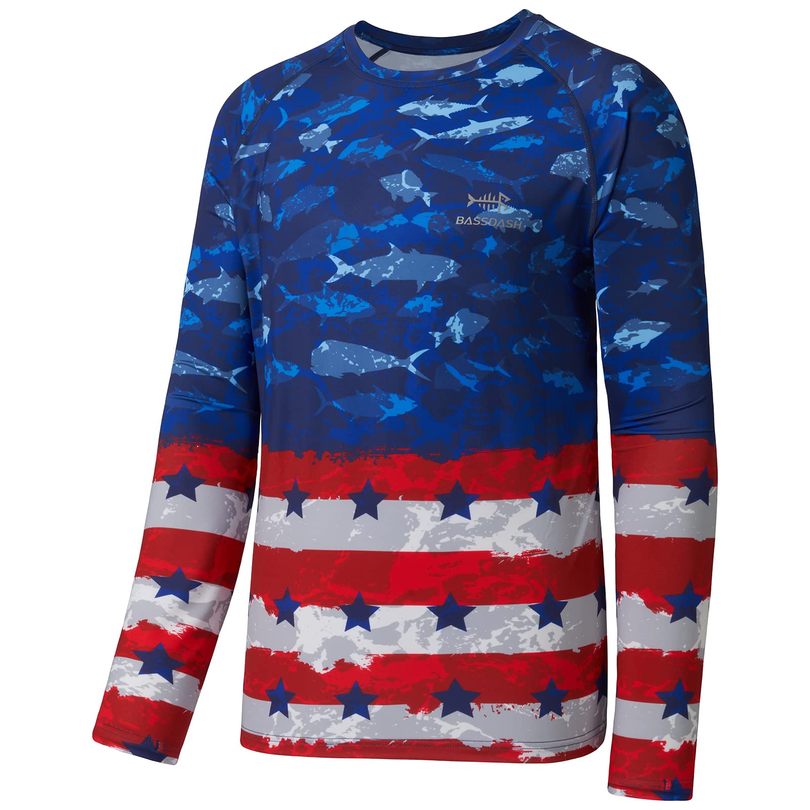 BASSDASH Men’s UPF 50+ Camo Fishing Shirt Quick Dry Long Sleeve Kayaking Hiking T-Shirts