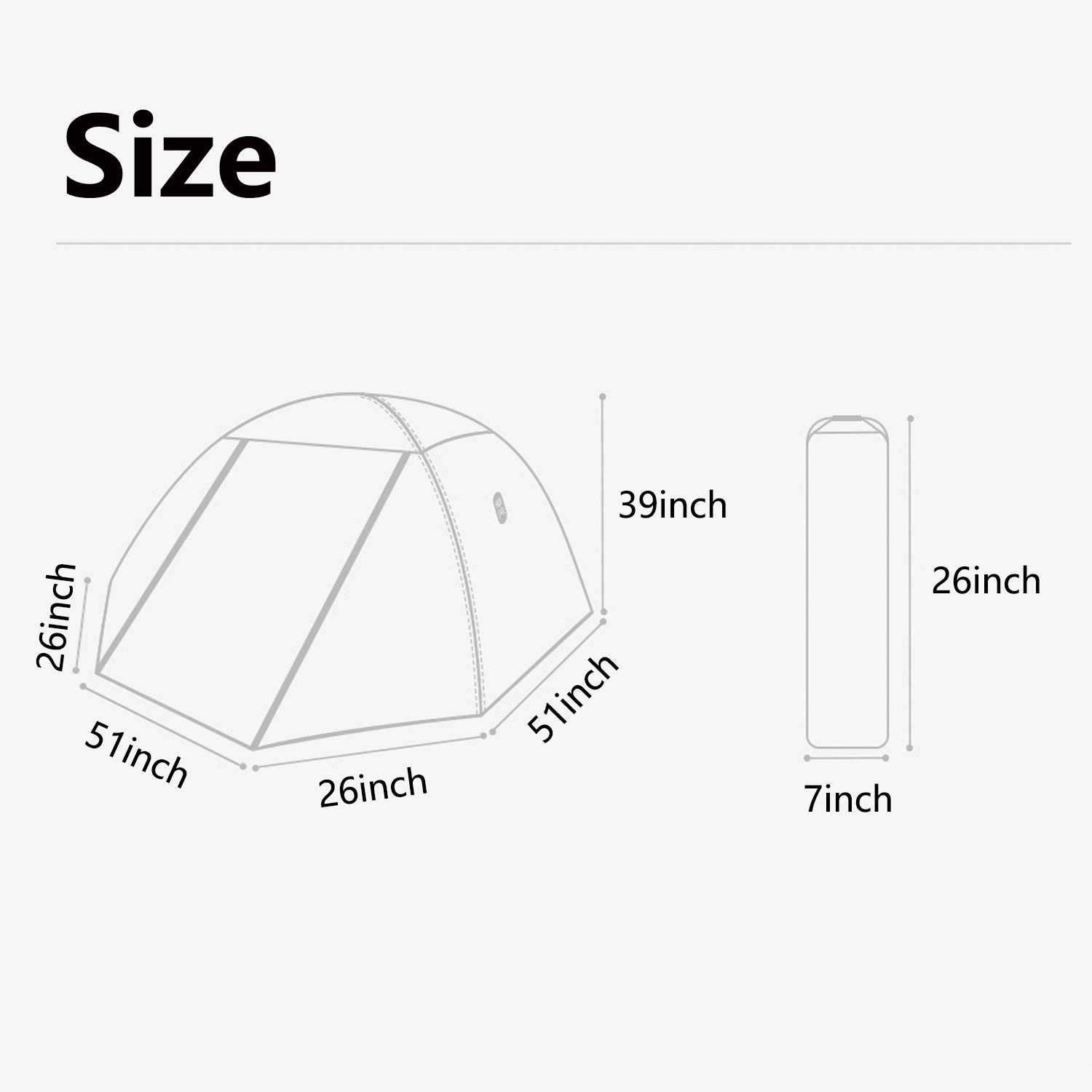 Backpacking Tent, Zenph 2 Person Ultralight Waterproof Camping Tent, Two Doors Easy Setup 4 Season Tent for Outdoor, Hiking Mountaineering