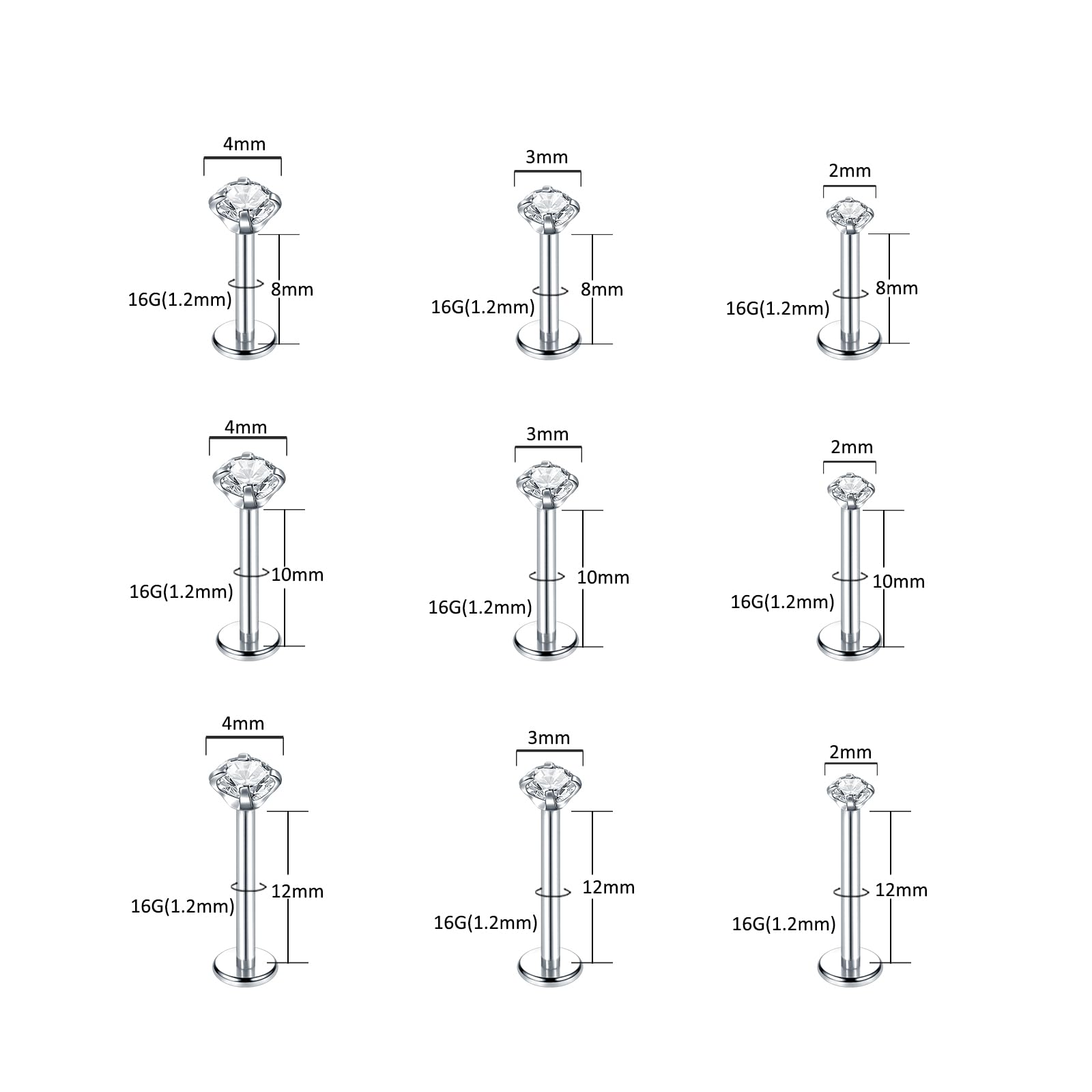 Aumeo 20G Dangle Nose Rings Studs for Women L Shaped Nose Studs CZ Heart Star Flower Dangling Nose Piercing Jewelry(Flower and Water Drop)