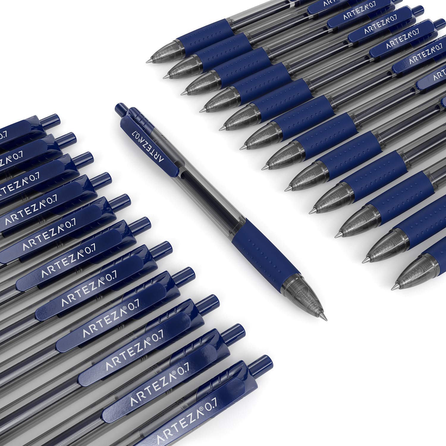 ARTEZA Blue Gel Pens Pack of 24, 0.7mm Medium Point, Quick-Drying Ink for Smooth Writing, Office & School Supplies