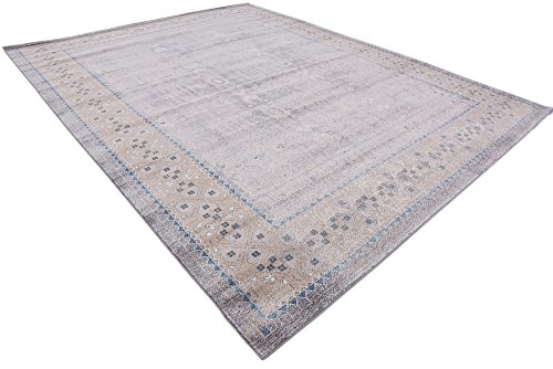 Unique Loom Salzburg Collection Classic Traditional Design Oriental Inspired Area Rug, 10 ft x 13 ft, Gray/Beige