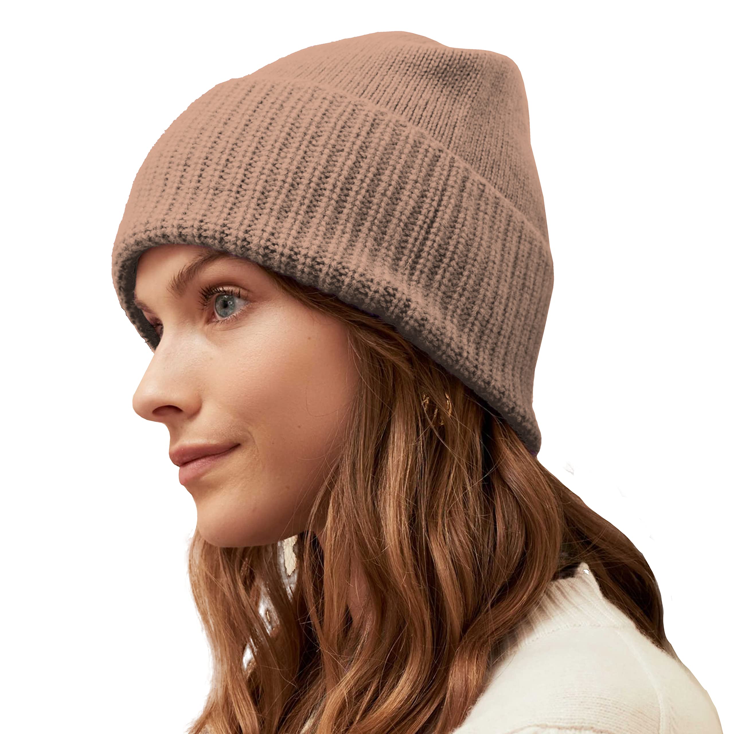 BELTONI Knit Beanie Hat for Men&Women, Daily Plain Winter Hat, Stretchy Striped Cuffed Winter Hat Black