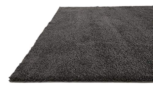 Unique Loom Solo Collection Area Rug - Calabasas (7' 10" x 10' Rectangle, Charcoal/ Black)