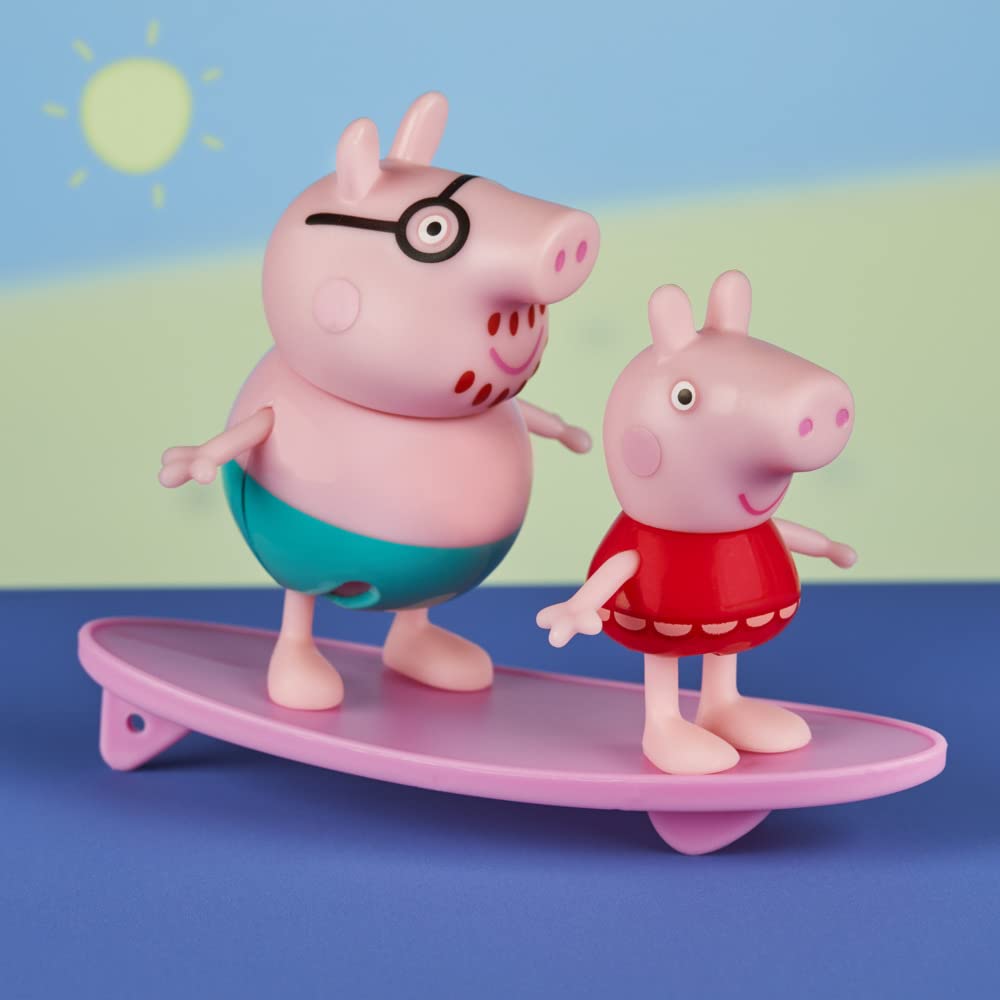 Peppa Pig Peppa's Adventures Beach Campervan, Preschool Toy, 10 Pieces, Working Wheels, 3 Years and Above, Multicolored (F3632FF2)