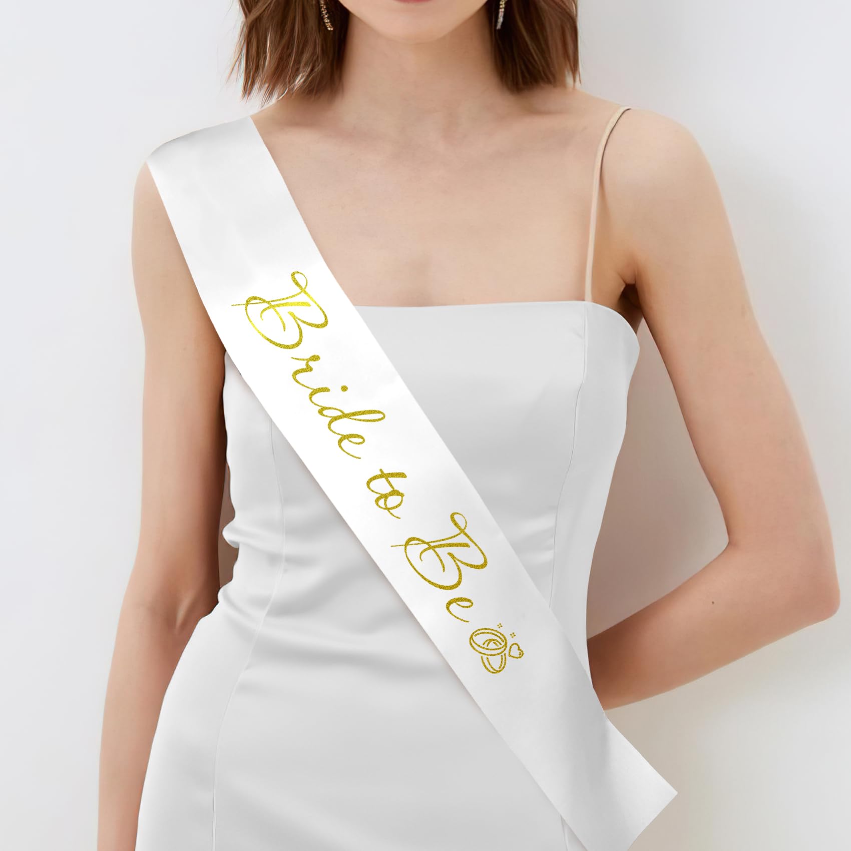 Bride Sash, Bride To Be Sash,Bachelorette Sash,Bride Sash Bachelorette Party Decorations,Bridal Shower Decor,Bachelorette Sashes,Bridal Shower Decorations,Bride Bachelorette Accessories,White + Gold