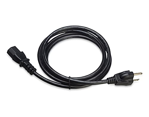 Amazon Basics Computer Monitor TV Replacement Power Cord, 5-Pack, 6', Black