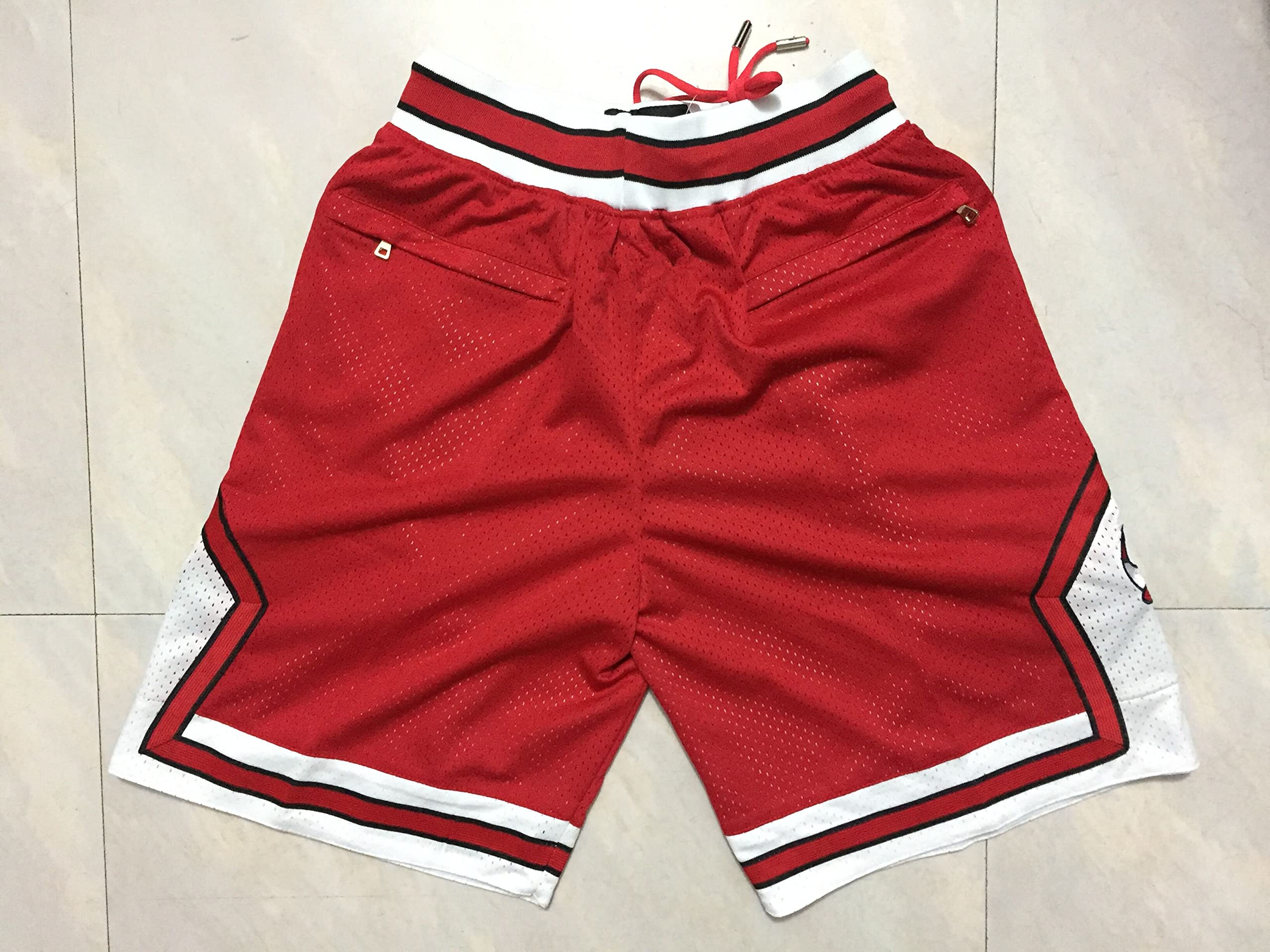 Basketball Shorts for Men with Pockets, Mens Retro Mesh Rap Embroidered Short, Hip Hop 90S Casual Athletic Gym Shorts