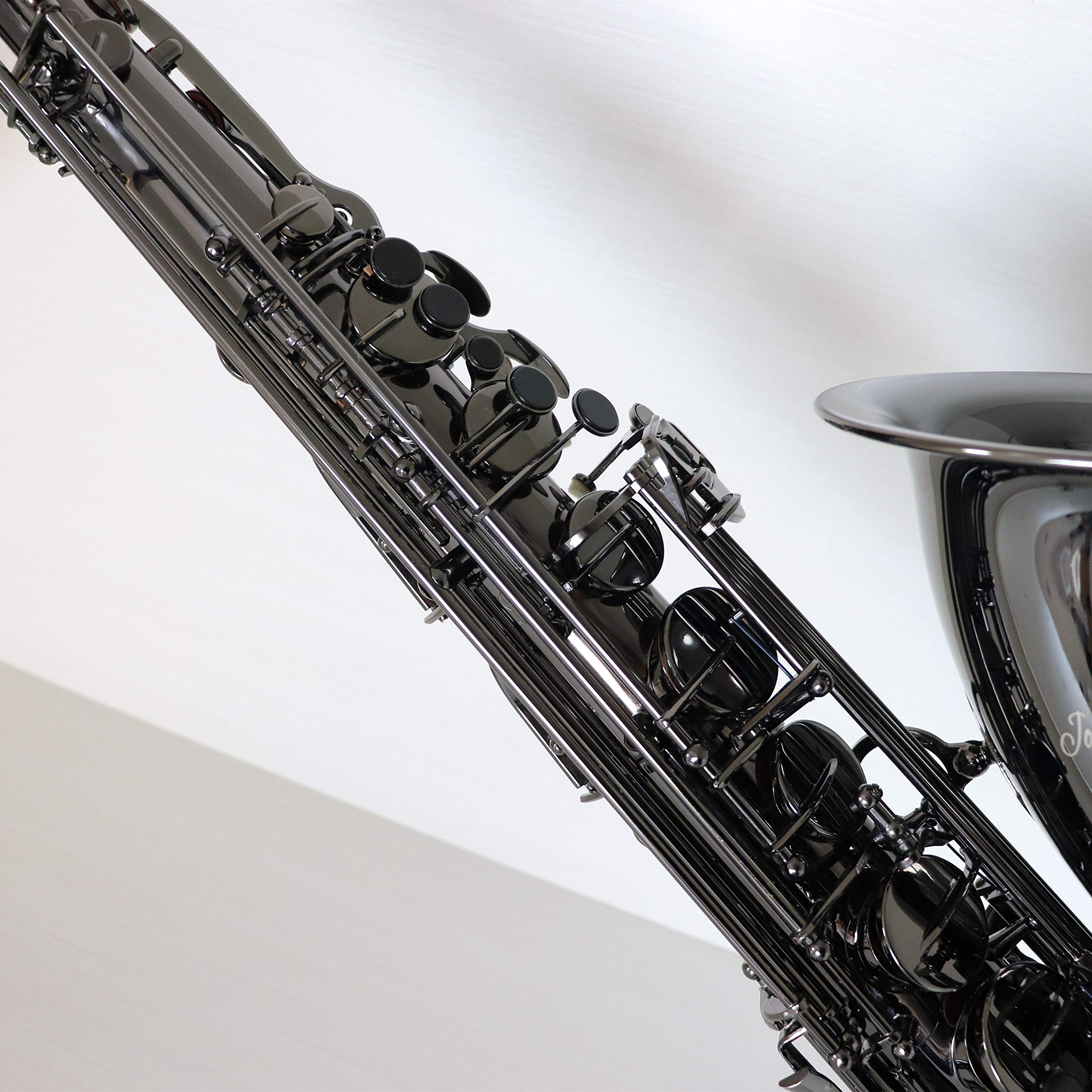 JodyBlues JTS-802 Tenor Saxophone Bb Professional Black lacquered Tenor Sax with Cleaning Cloth,Gloves, Carrying Case, Mouthpiece, Neck Straps,Reeds