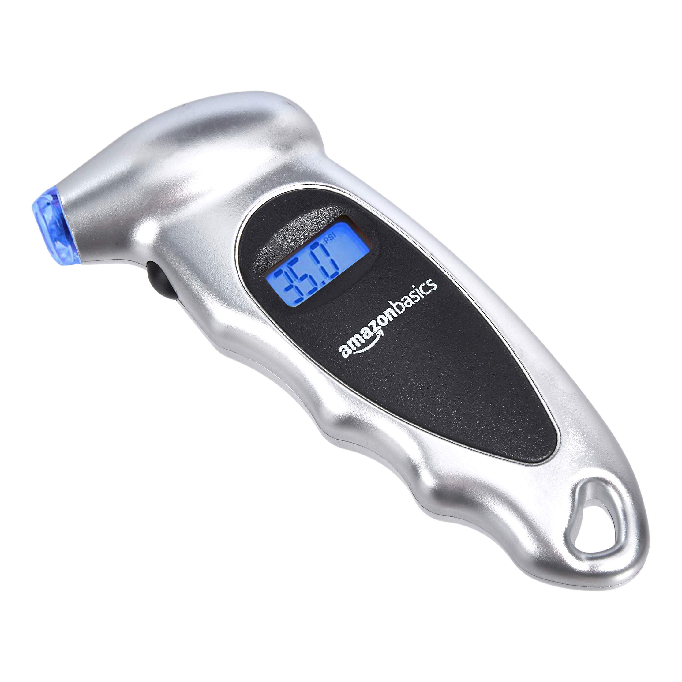 Amazon Basics Digital Tire Pressure Gauge - Silver, 3-Pack