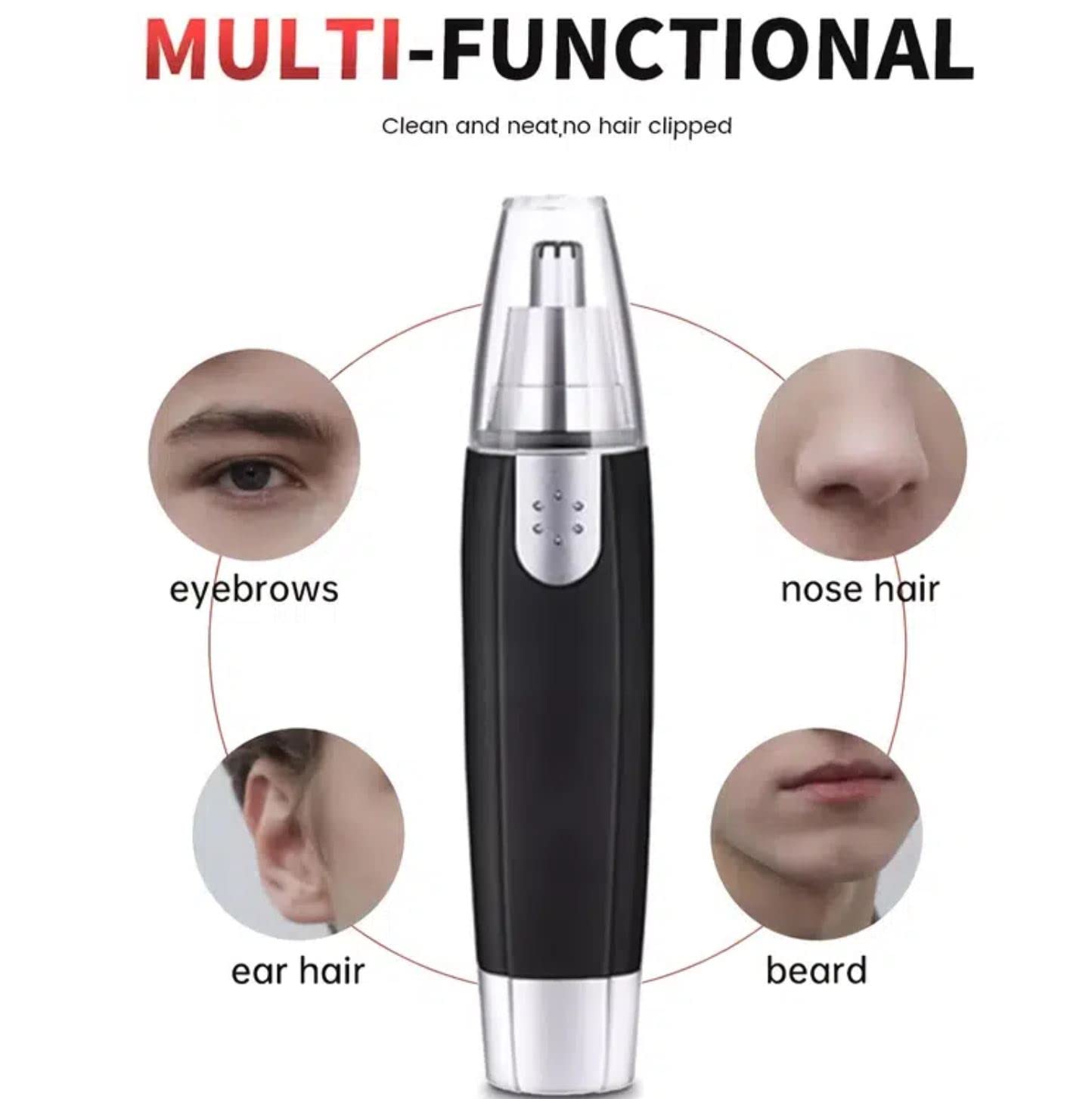 BJI Professional Waterproof Nose Ear Hair Trimmer for Men and Women - Cordless, Powerful, Portable, Easy to Use