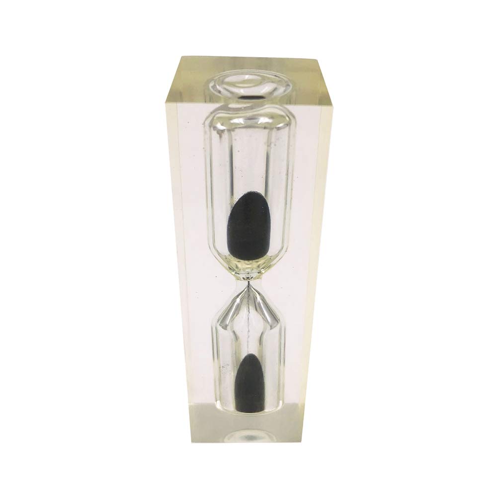 Artibetter 3 Minutes Crystal Sand Timer Black Hourglass Decorative Glass Timer