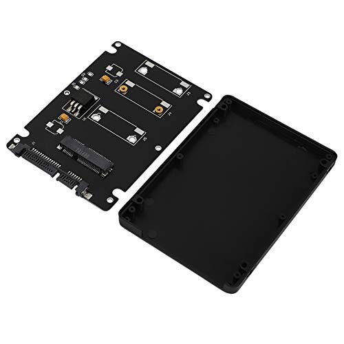 Bassulouda Mini Pcie mSATA SSD to 2.5 inch SATA3 Adapter Card with Case 7 mm Thickness Black