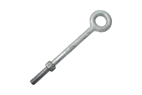 Steel Eyebolt, Not For Lifting, Galvanized Finish, 18" Length, Threads, Imported