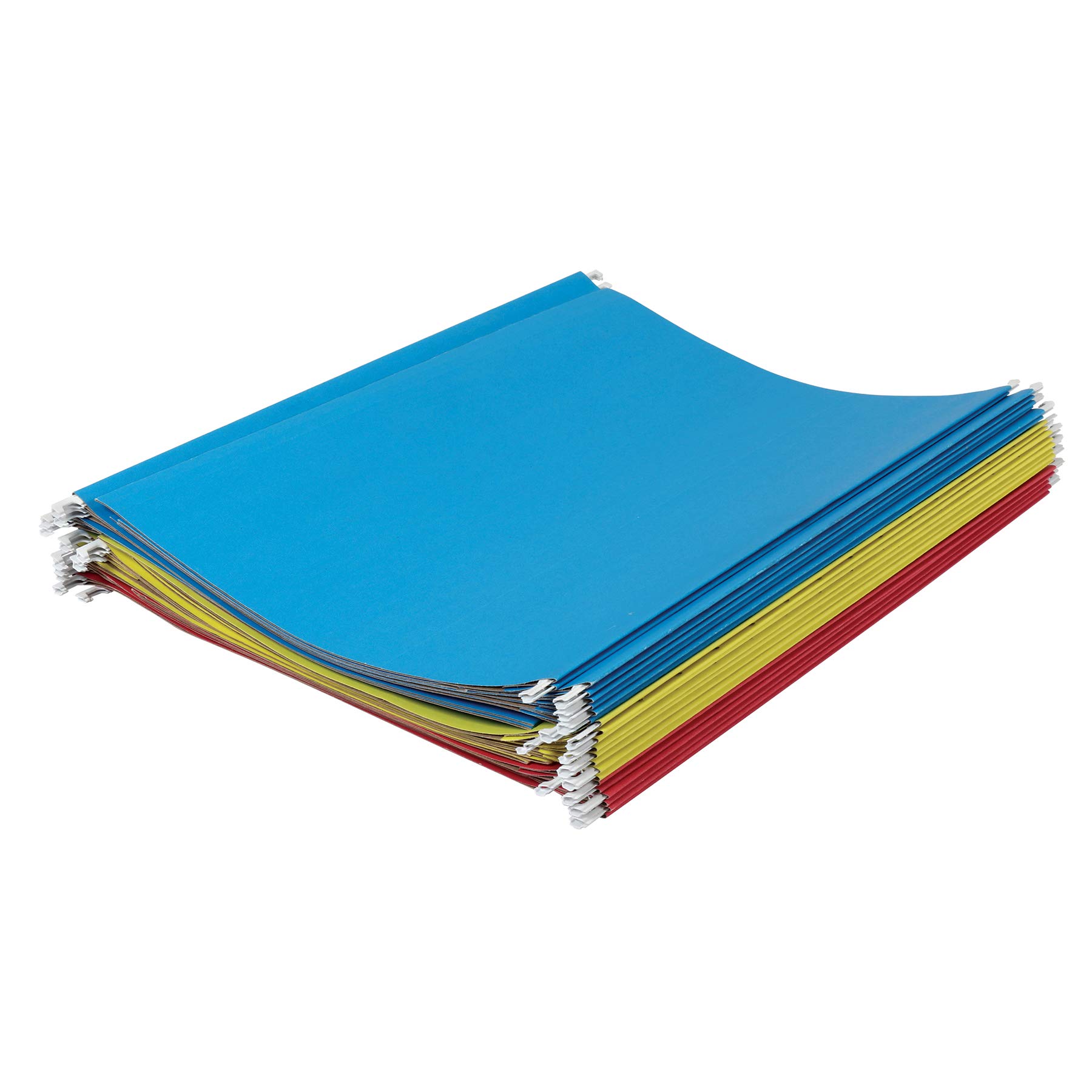 Amazon Basics Hanging Folders, Legal Size, Assorted (Blue, Red, Yellow), 25-Pack