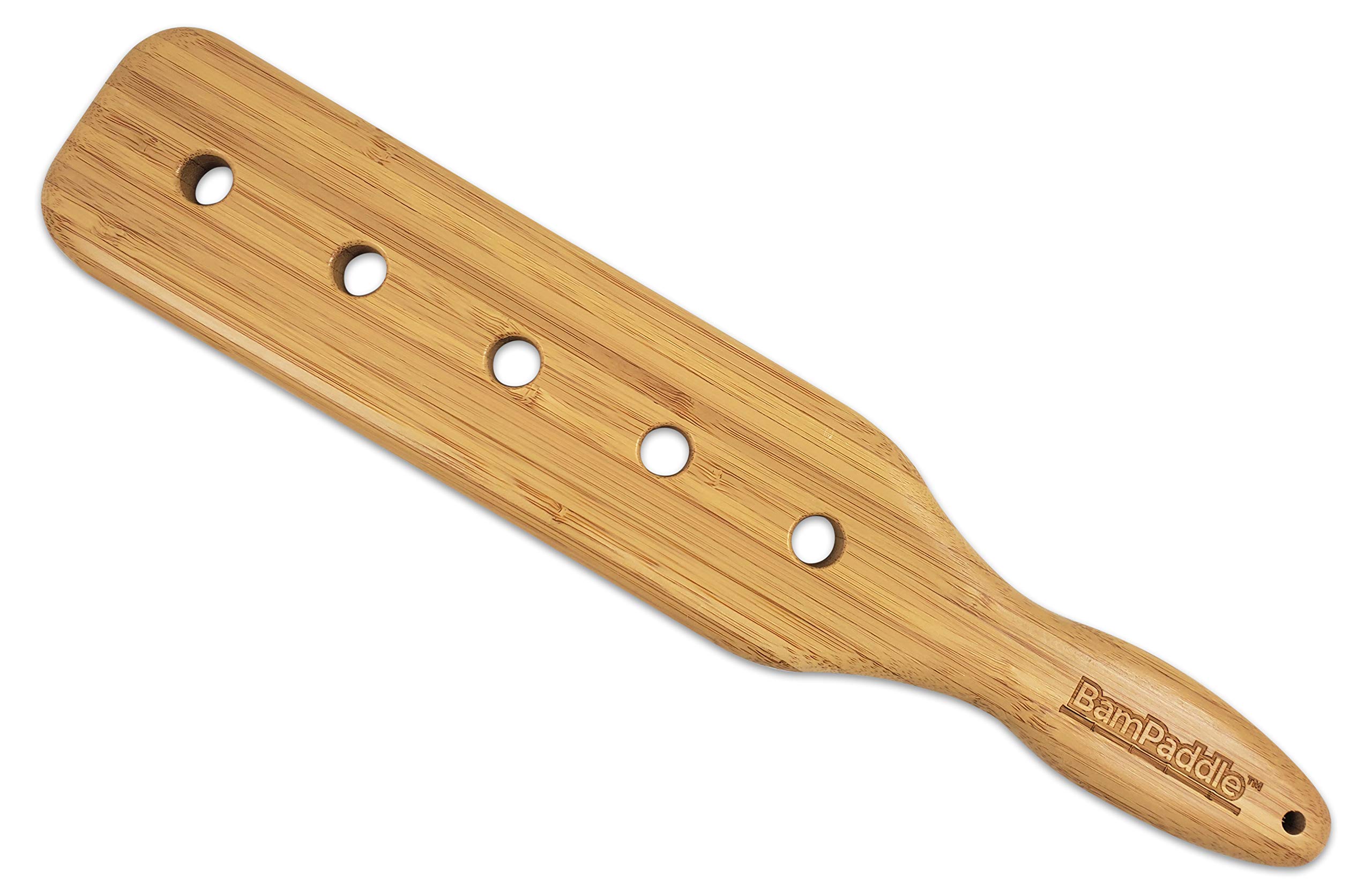 Bamboo Paddle - 1/2" Thick Wooden Rug Paddle with Airflow Holes, Light Weight and Super Durable Beautiful Smooth Finish & Chamfered Holes