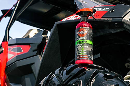 Rebel Rubber, Vinyl & Plastic Spray Shine with UV Protection, Anti-Static and Anti-Stick Properties, Protect Plastics, Tires & Interior Vinyls with Our Non Greasy Water Based Formula
