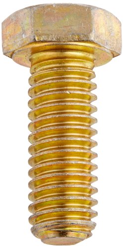Steel Hex Bolt, Grade 8, Zinc Yellow-Chromate Plated Finish, Hex Head, External Hex Drive, Meets ASME B18.2.1/SAE J429, 1-1/2" Length, Fully Threaded, 3/4"-10 Threads (Pack of 5)