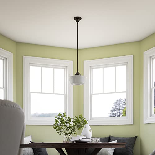 Kenroy Home 93661ORB Cambridge 1 Light Pendant with Blackened Oil Rubbed Bronze Finish, Rustic Style, 9.5" Height, 12" Width, 12" Depth