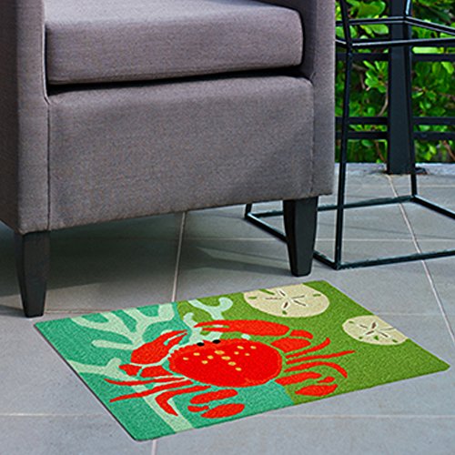 Coastal Red Crab with Coral Jellybean Accent Area Rug