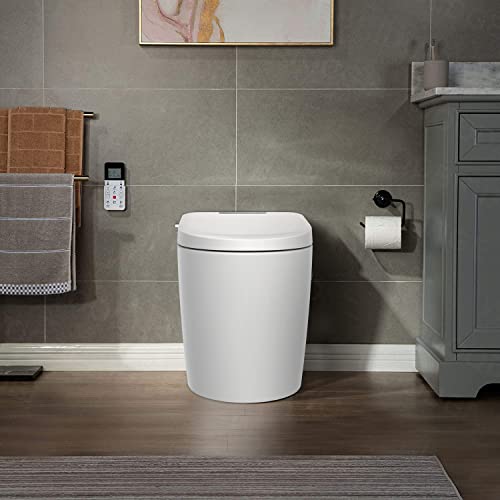 Auto Open/Close Lid Smart Toilet Bidet with Built-in Tank, Auto Flush & Wash, Elongated Heated Seat, Adjustable Water Temperature, and LED Light (1.28GPF)