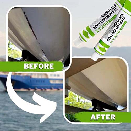 Gogolonge Fiberglass Boat Repair Paste - 3pcs InstaFix Fiberglass Boat Repair Paste with Scraper Kit, XT200 Quick Dry Little Putty, Car Scratch Remover Touch Up Paste Fix Tools (White)