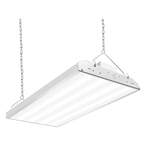 CINOTON 2FT 105W LED Shop Light with 14175LM,0-10V Dimmable Linear High Bay Lighting with 5000K,120-277V 135LM/W Commercial Hanging Lights for Garage Office Warehouse Workshop Factory UL Listed