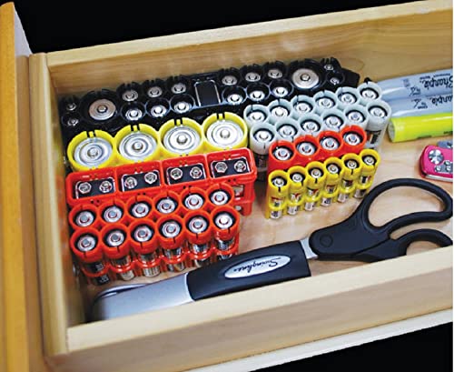 Storacell SL18650ORG by Powerpax SlimLine 18650 Battery Caddy, Orange, Holds 4 Batteries (Not Included)
