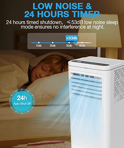 Joy Pebble Portable Air Conditioner 7900 BTU, 3in1 Portable AC with Dehumidifier & Fan, cooling for Room up to 350 sq. ft, ECO Mode, 2 Fan Speeds, 24H Timer, Remote Control
