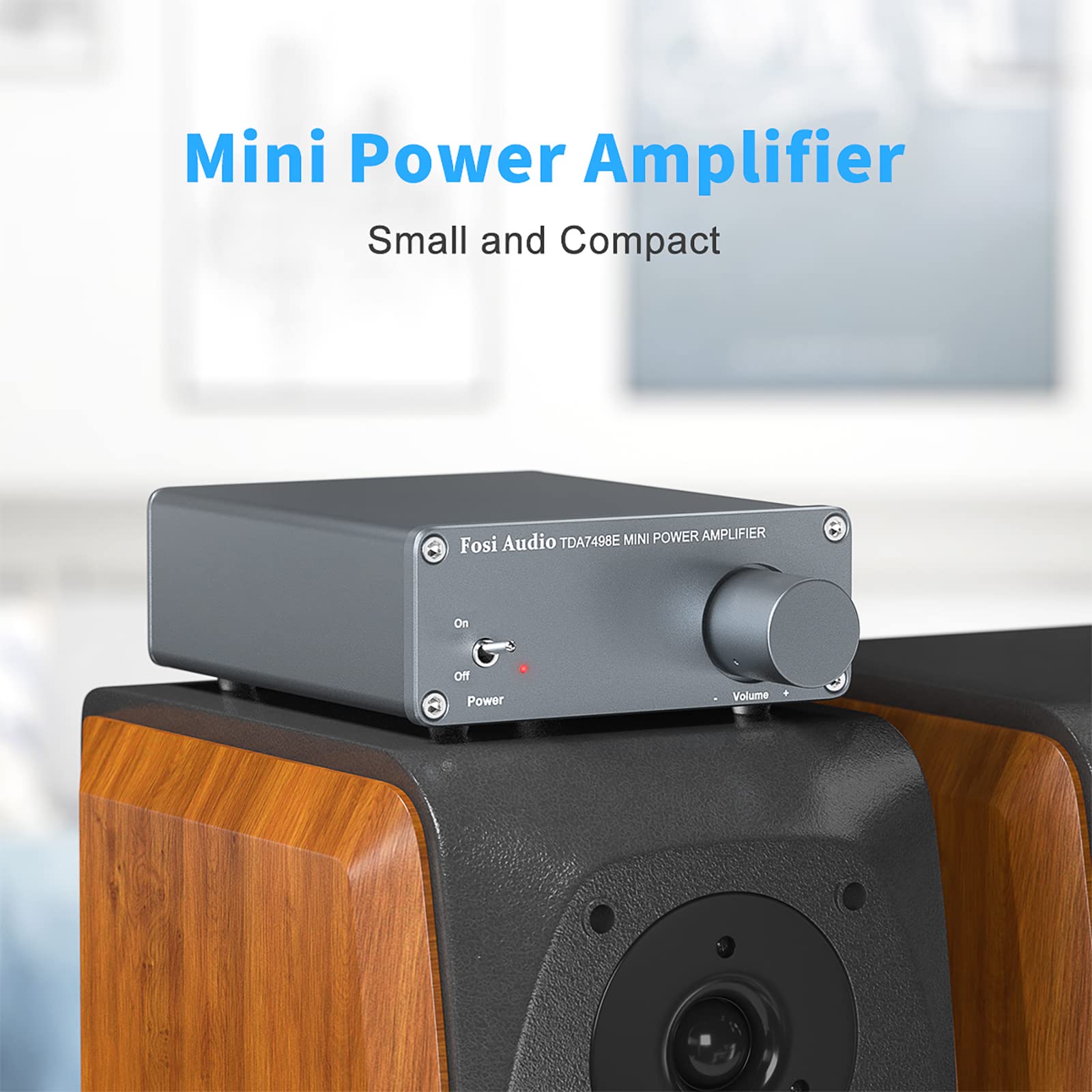 Fosi Audio TDA7498E 2 Channel 160W x2 Stereo Audio Amplifier Mini Hi-Fi Class D Car Integrated Amp for Passive Speakers with 24V Power Supply