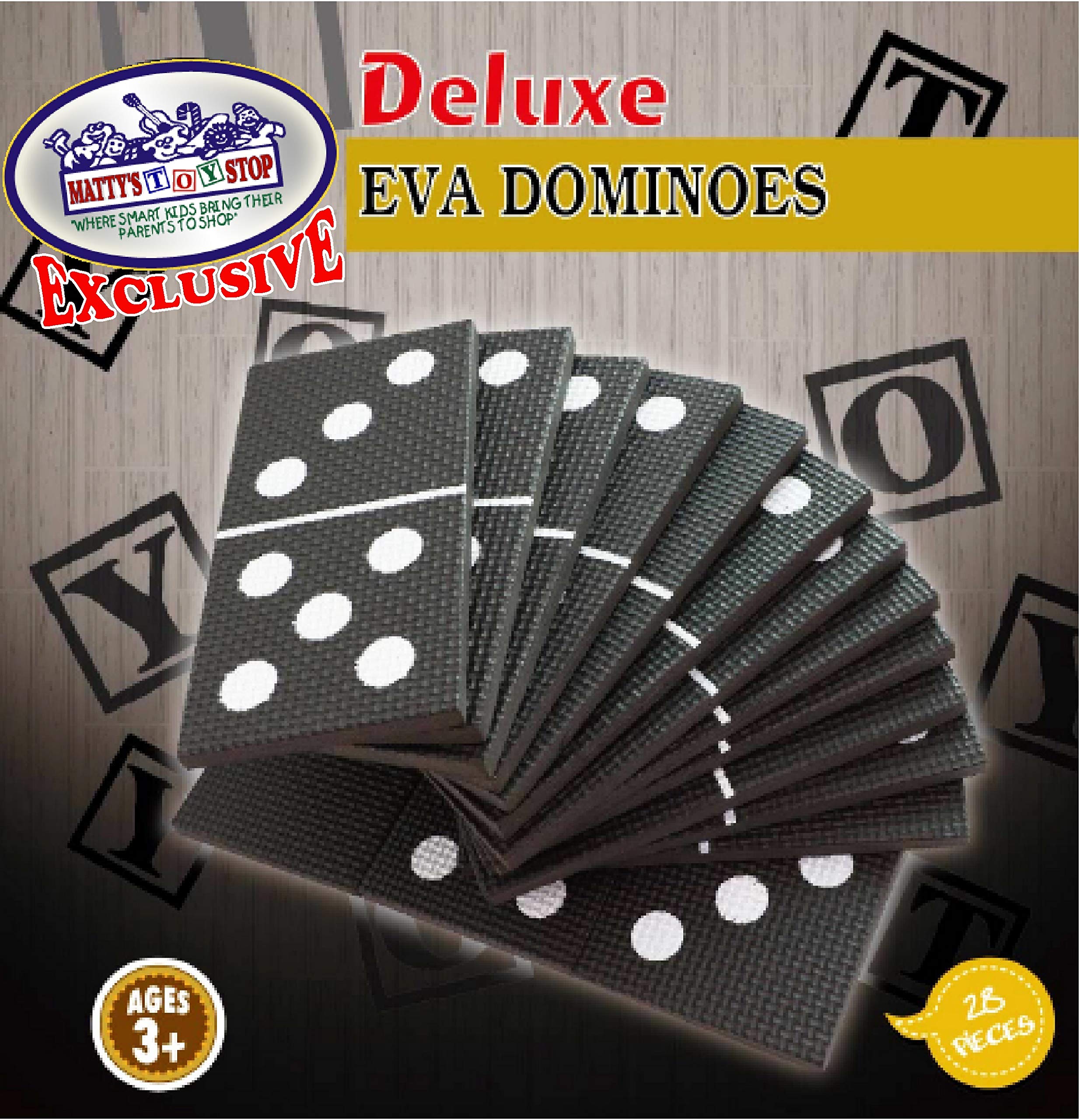 Mɑtty's Toy Stop Deluxe Giant 7" EVA Foam Dominoes Double Six, 28 Piece Set