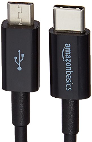 Amazon Basics USB Type-C to Micro-B 2.0 Cable - 6 Inches (15.2 Centimeters) - Black, 5-Pack