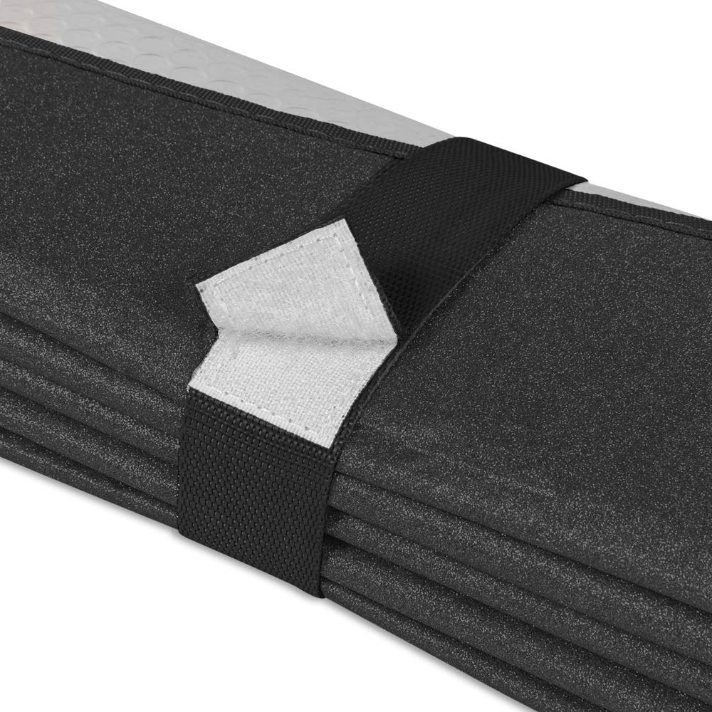 BDK-AS-2511 Front Windshield Shade-Accordion Folding Auto Sunshade for Car Truck SUV-Blocks UV Rays Sun Visor Protector-Keeps Your Vehicle Cool-57 x 27 Inch, Black Glitter