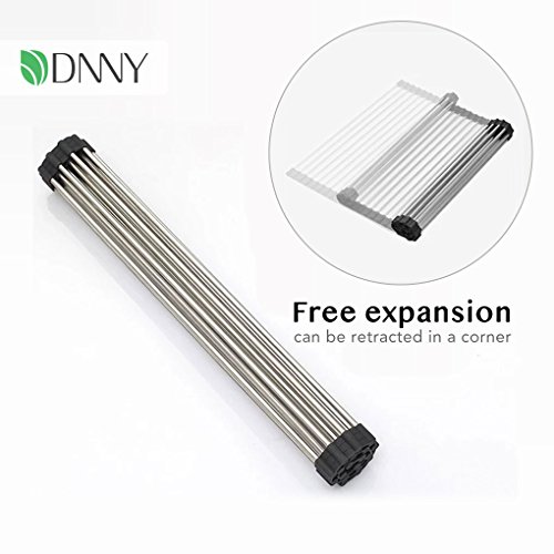 Roll Up Dish Drying Rack in Sink Stainless Steel Kitchen Folding Rack Over Sink Dish Drainer16.9ββ(L) x10.2ββ(W)