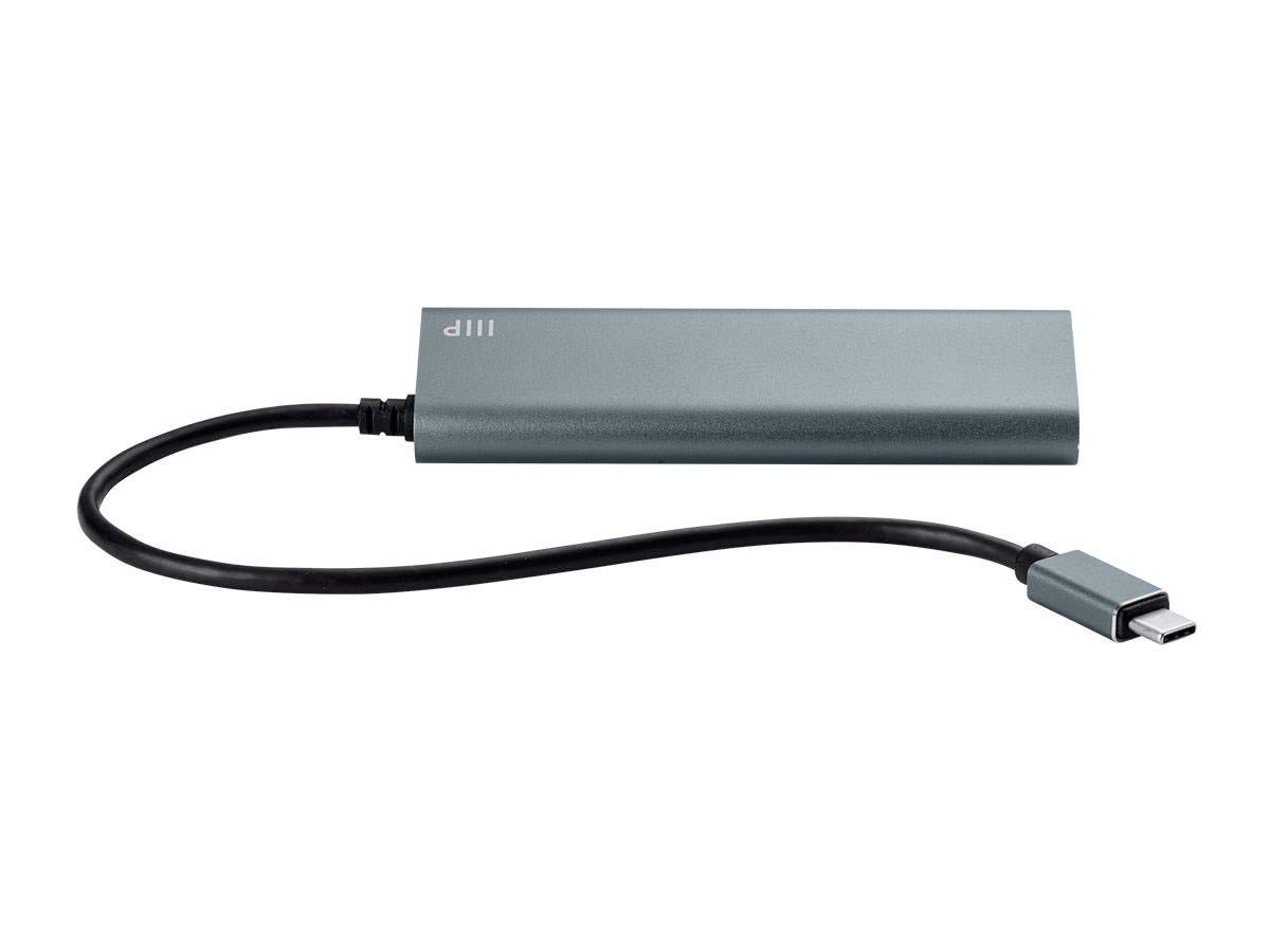 Monoprice 4 Port USB-C Hub - Aluminum, SuperSpeed Transfer Rates, Compatible With Apple MacBook, Google Chromebook & More, Gray