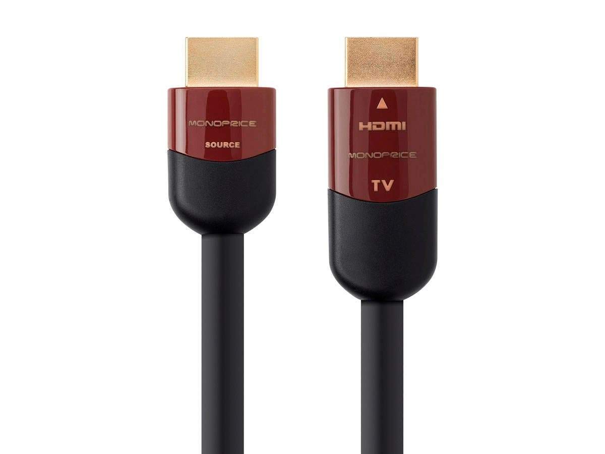 Monoprice 4K High Speed HDMI Cable - 4K@60Hz, 18Gbps, HDR, CL2 In-Wall Rated, Active, 50ft, Black