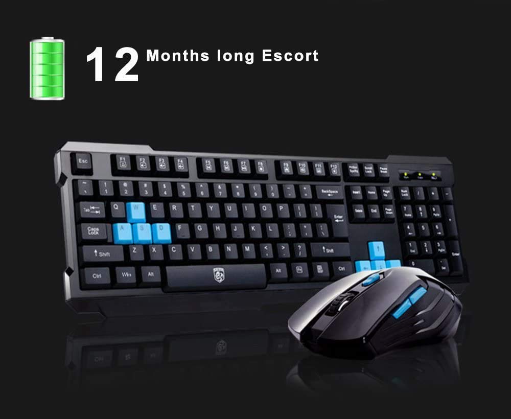UniFire V60 Waterproof 2.4G Wireless Gaming Keyboard with Mouse DPI Control For DESKTOP PC Laptop Wireless Keyboard Mouse Combos (black)