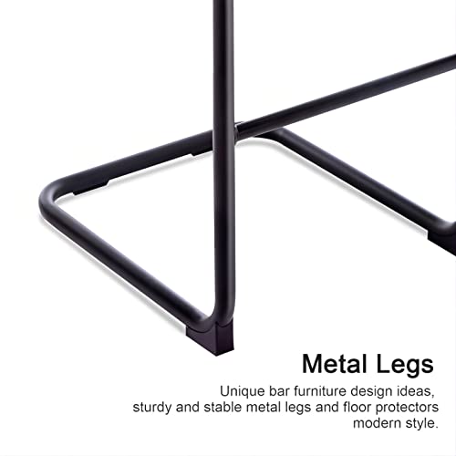 ONEVOG Modern Counter Height Stools with Velvet Backrest, 24Inch Solid Metal Legs Bar Stool Set of 2, Barstools for Kitchen Dining Party, Sturdy Bar Chairs (Green)