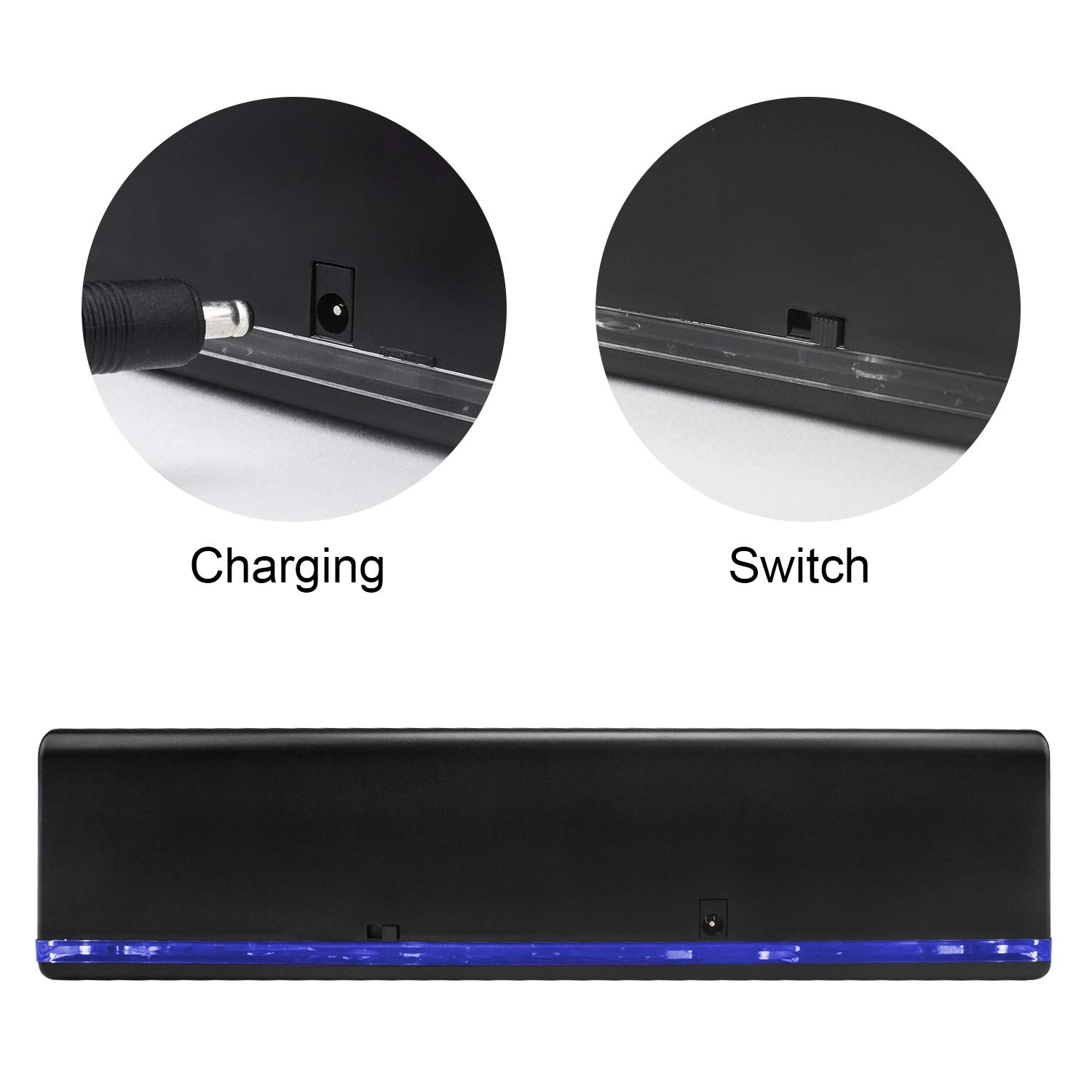 Four Charger Dock for Wii Remote, TechKen Remote Control Charger Docking Station with 4 Rechargeable Batteries from Nintendo Wii Rometo Control
