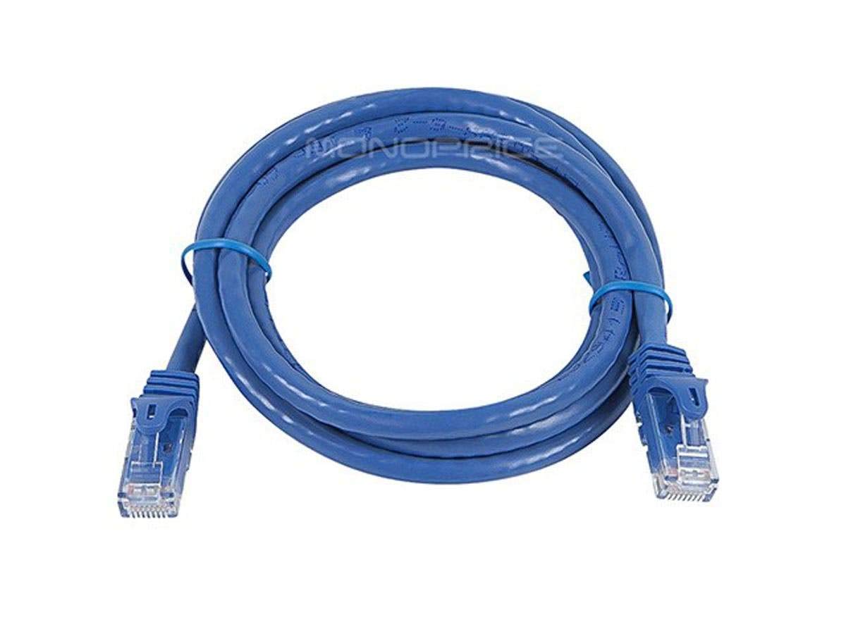 Monoprice Cat6 5ft Blue Patch Cable UTP 24AWG 550MHz Pure Bare Copper Snagless RJ45 Flexboot Series Ethernet Cable